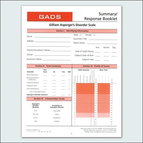 Scoring Chart Asperger